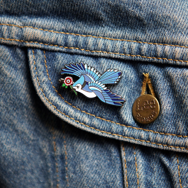 Blue Jay Enamel Pin - Stuntin Goods
