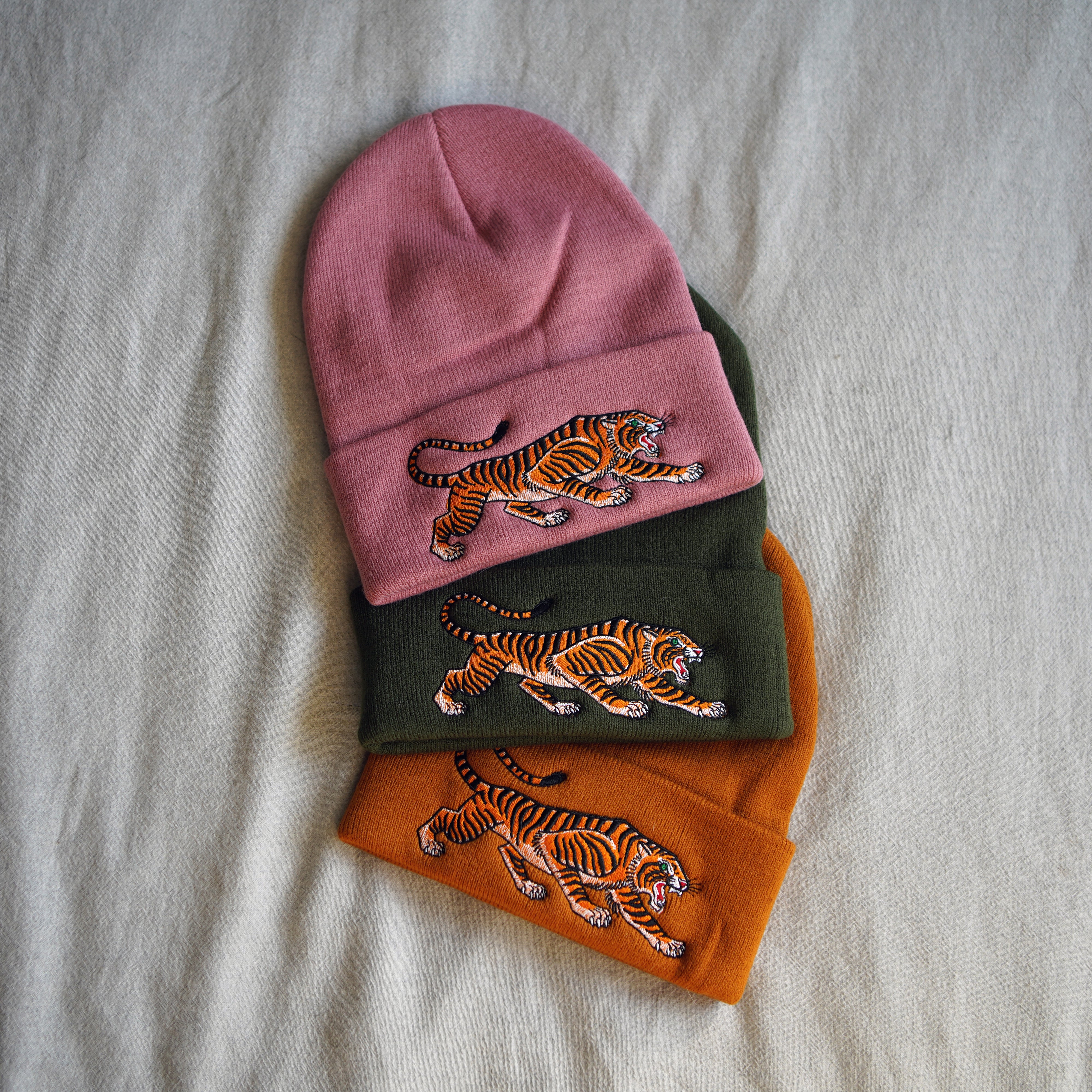 Tiger Embroidered Knit Beanie - Stuntin Goods