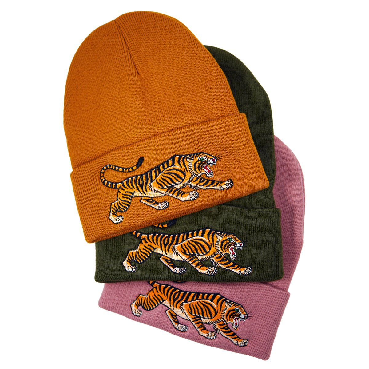 Tiger Embroidered Knit Beanie - Stuntin Goods