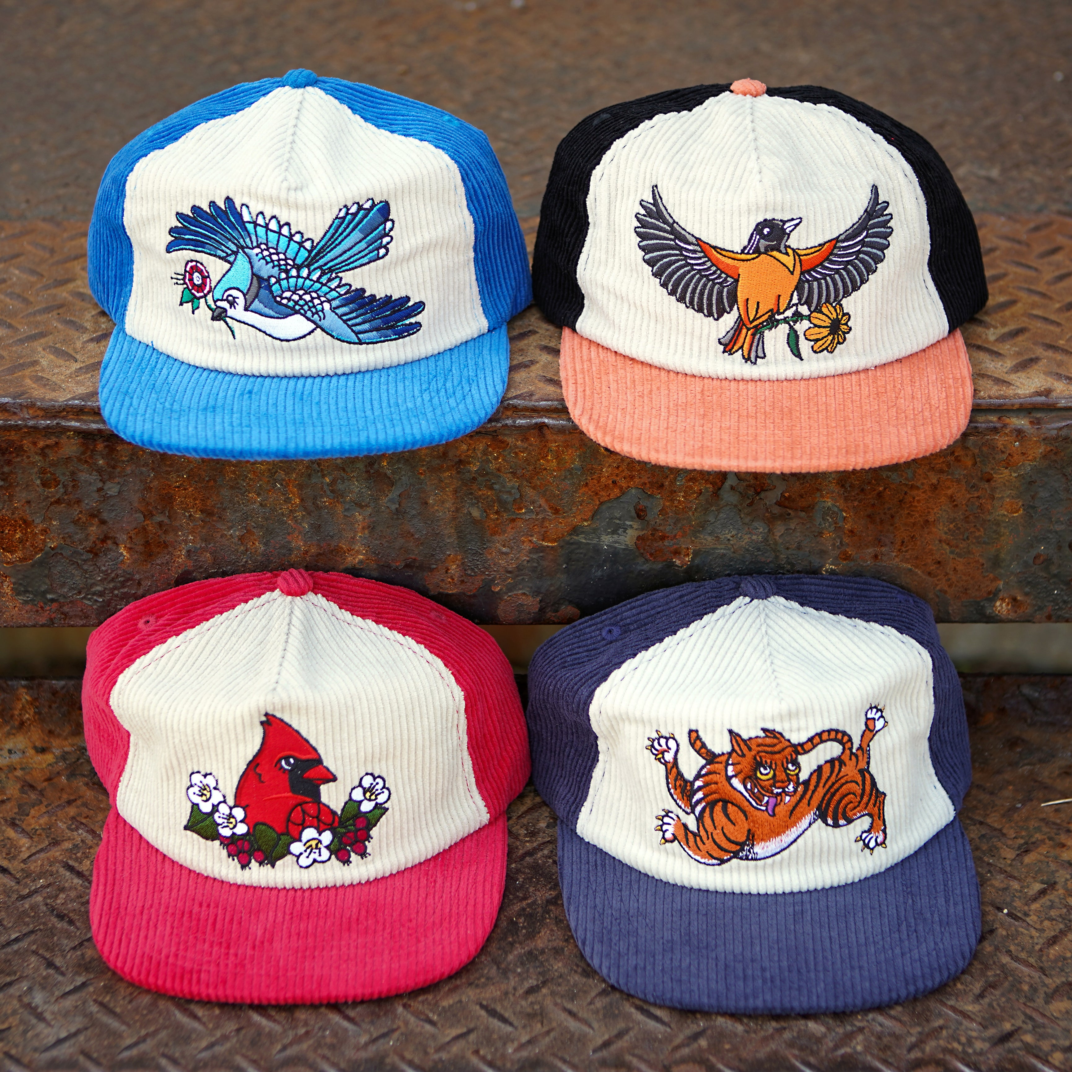 Happy Tiger Two-Tone Corduroy Hat - Stuntin Goods
