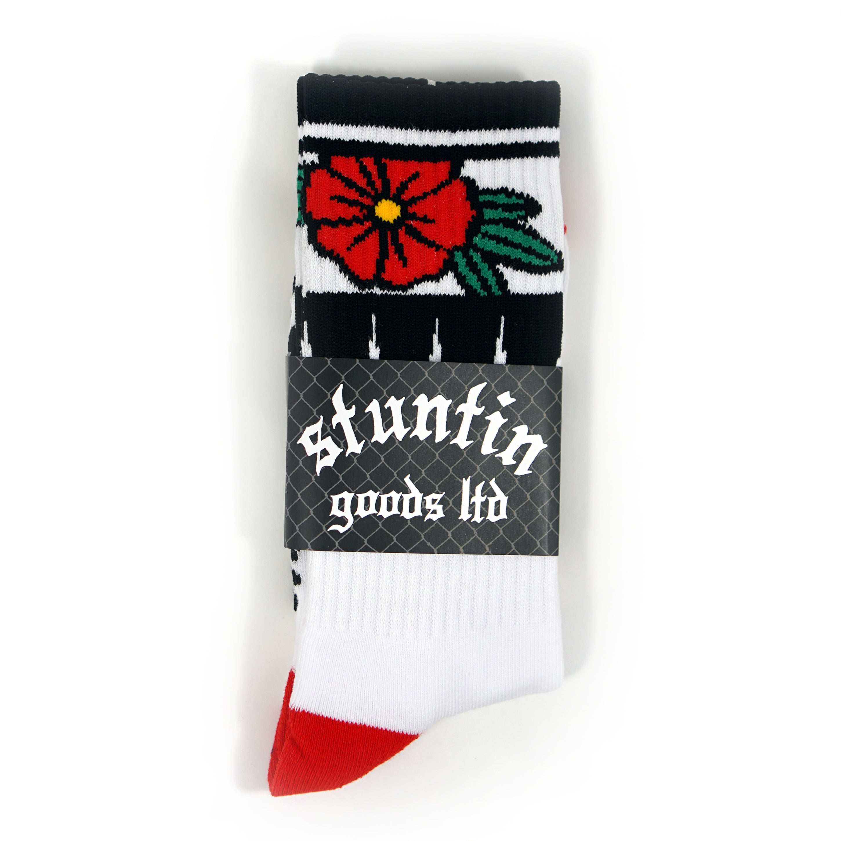 Geometric Flower White Socks - Stuntin Goods